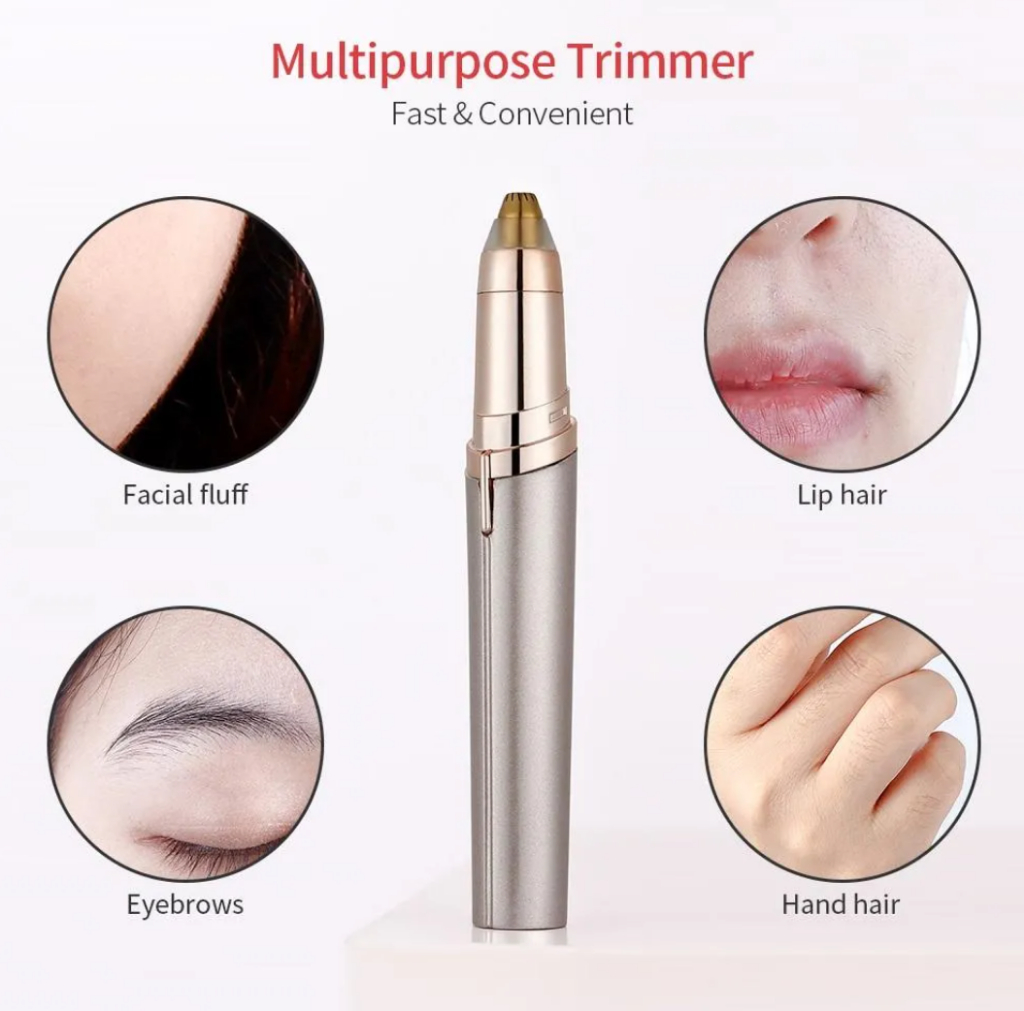 Electric Eyebrow Trimmer LED Lighted Face Eyebrow Hair Remover Shaver ...