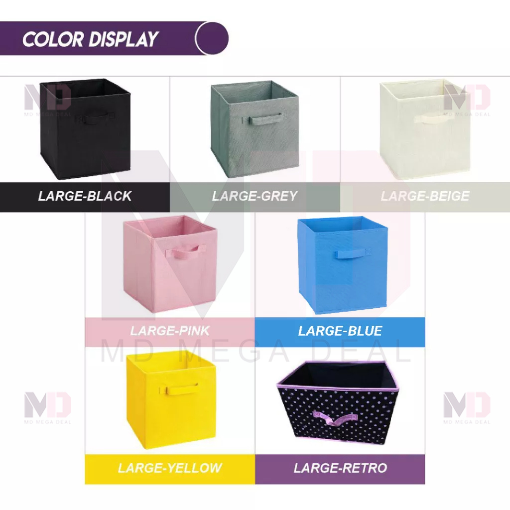 《Mega Deal》Foldable Non Woven Storage Box Home Office Bedroom Cosmetics ...