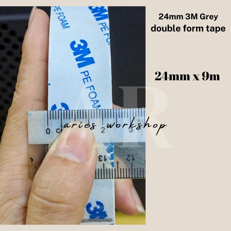 3M Double Sided Tape / PE Foam Tape 1600TG 12mm/18mm /24mm X 9m / grey ...
