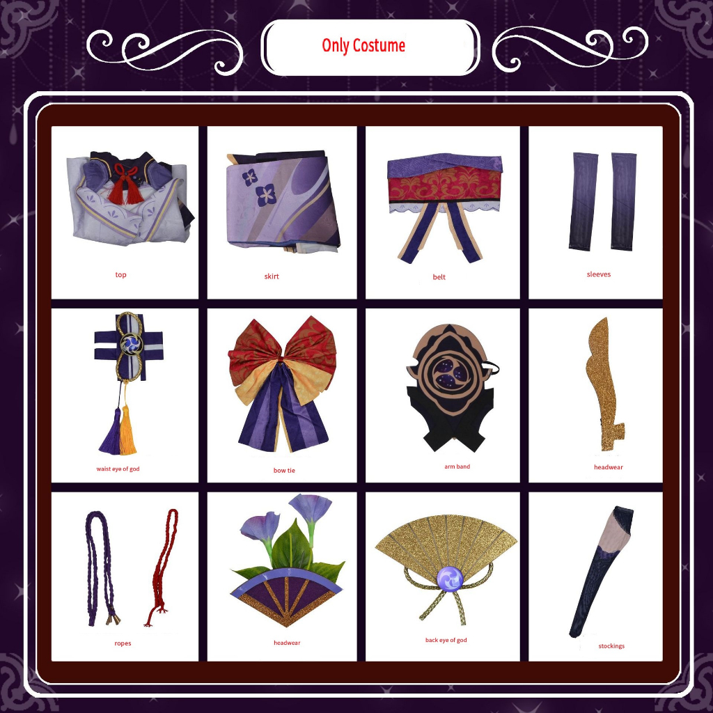 Raiden Shogun Cosplay Genshin Impact Costume Jacquard Fabric Uniform ...