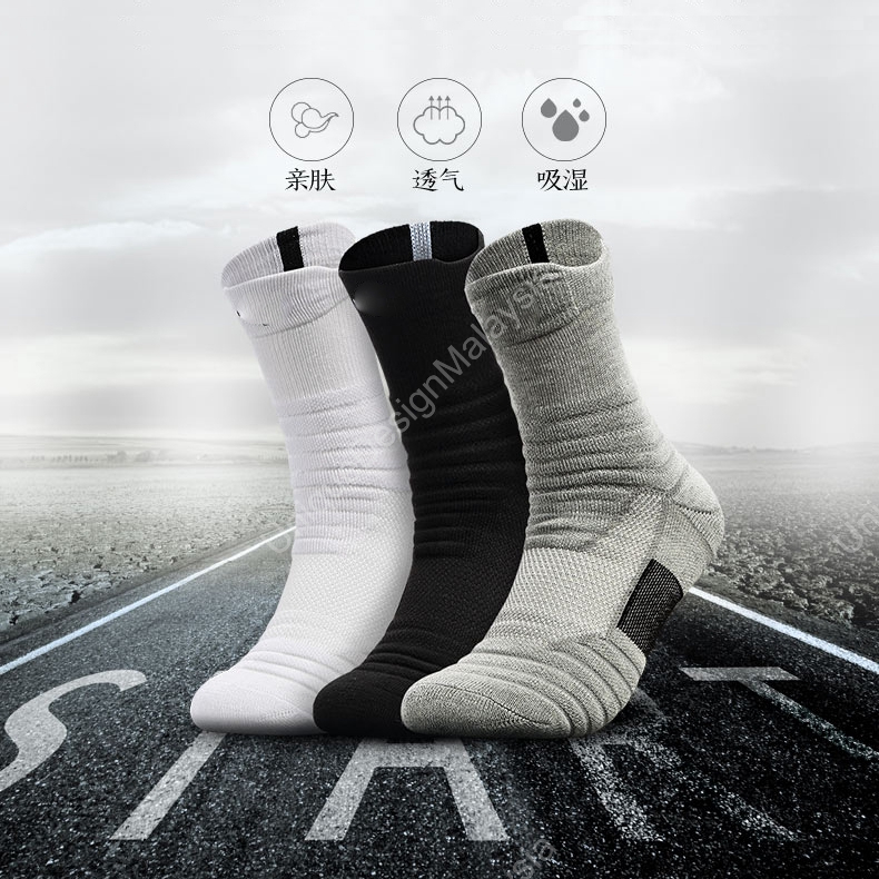 Thick Sports Socks Running Basketball Badminton Football Cycling Tennis ...