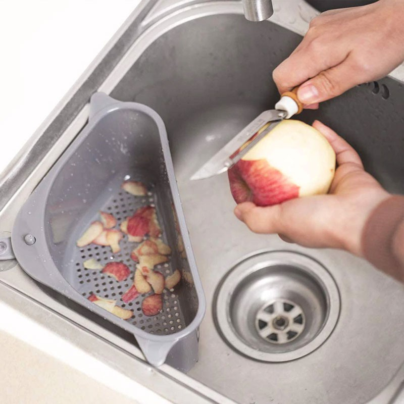 Triangle Sink Drainer Kitchen Corner Hanging Suction Drain Basket ...