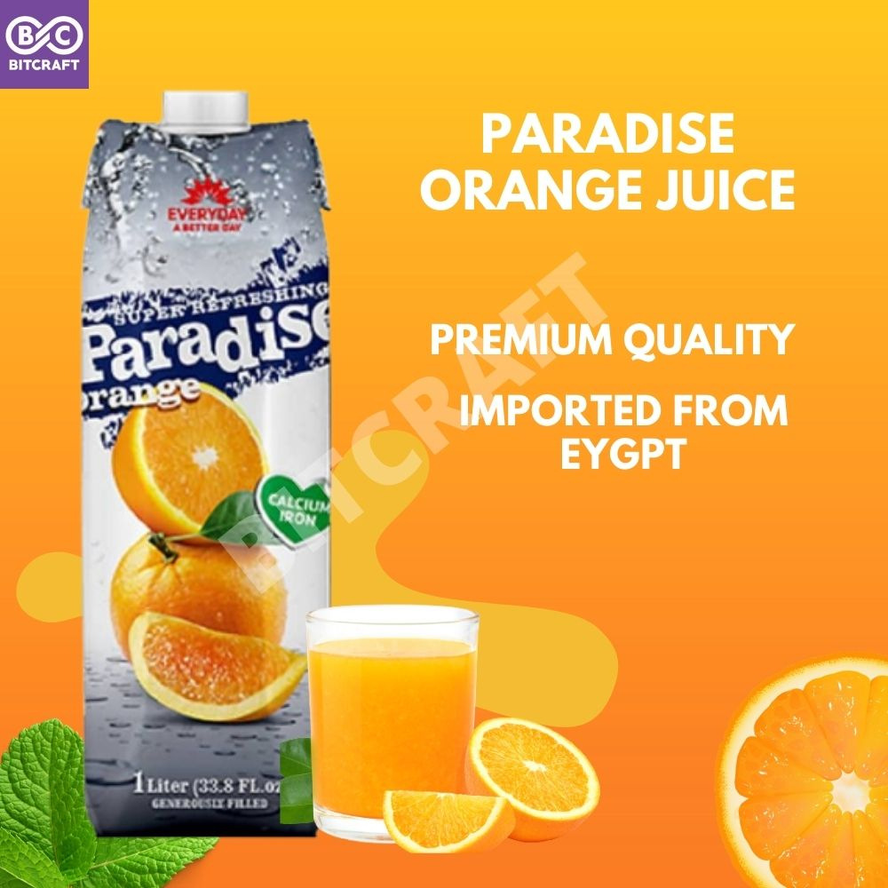 Paradise Premium Quality Orange Juice Drink 1L Imported from Egypt Jus ...