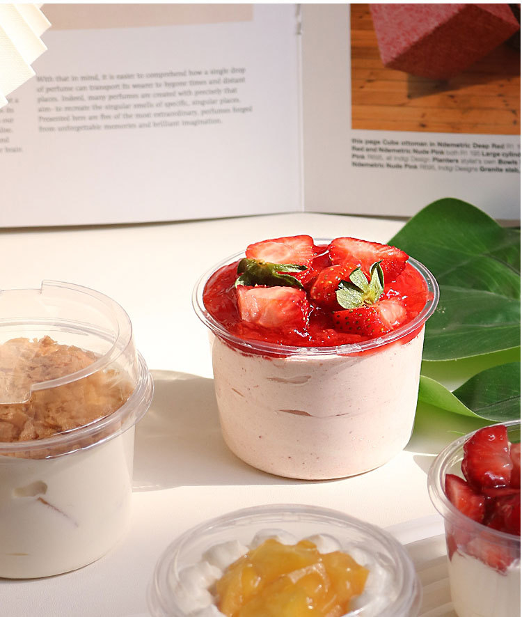 Disposable Pudding Cup / Jelly Mousse Tiramisu Cup With Lid ...
