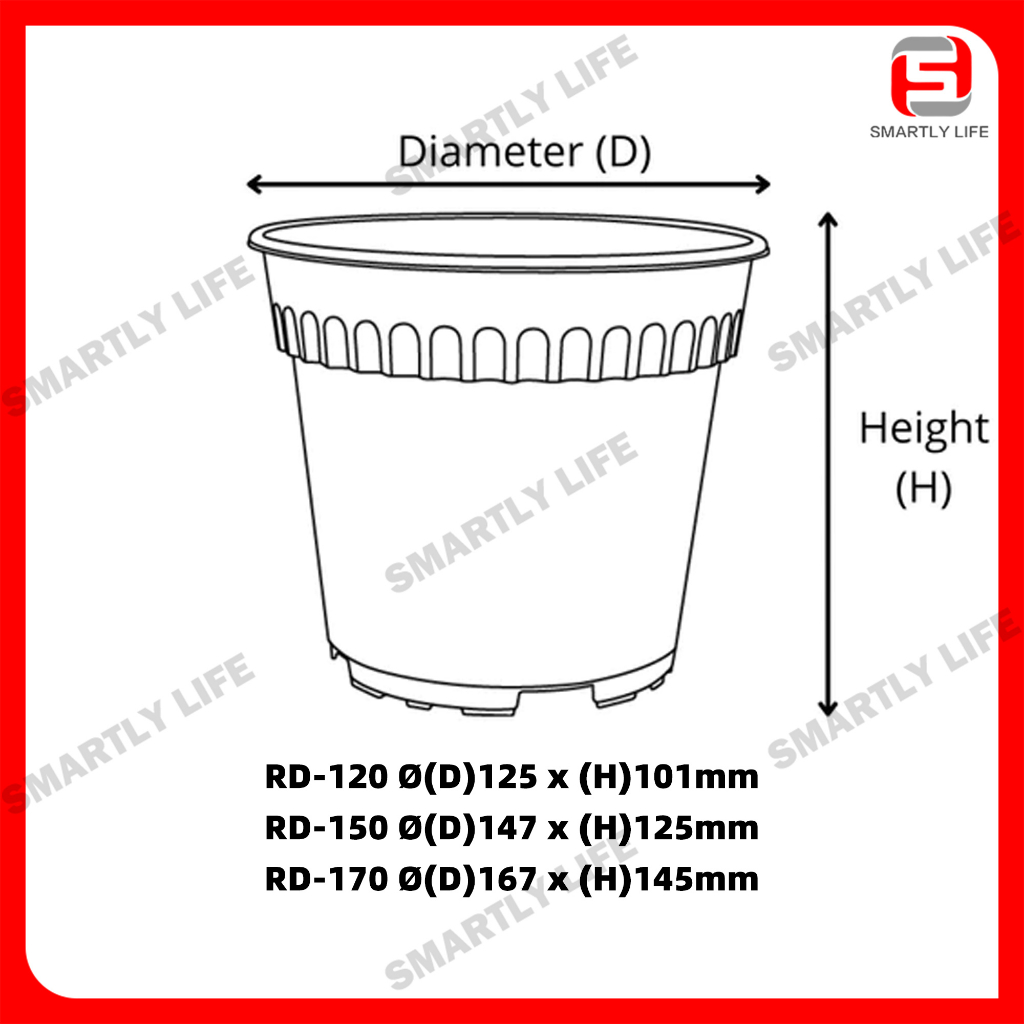 BABA RD Series Flower Pot Pasu Bunga Plant Pot RD-120 RD-150 RD-170 花盆 ...