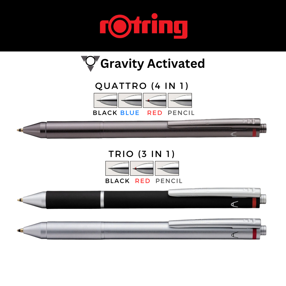 rOtring Trio 3in1 / Quattro 4in1 Gravity Mechanism Multi Function Pen ...