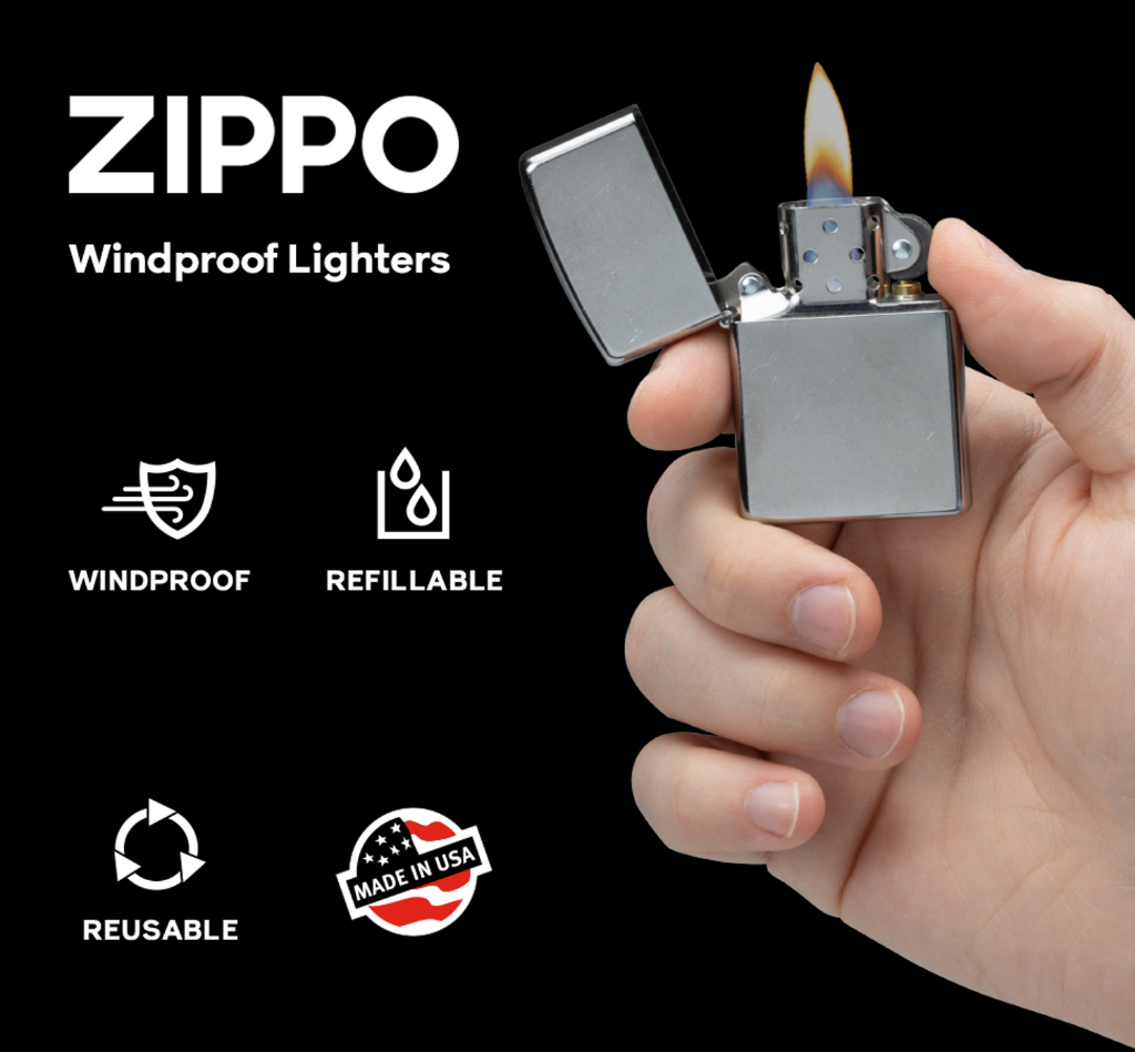 🇺🇸 Zippo 260 Vintage Chrome Slashes Classic Windproof Lighter | 100% ...