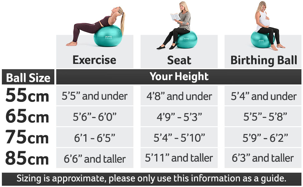 95cm YOGA BALL FREE PUMP Home Gym Equipment Gym Fitness Exercise 25/45 ...