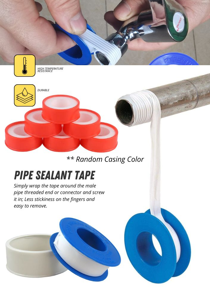 7.5 MTR PTFE Thread Seal Water Tape Pipe Tape Paip Tape Putih Plumbing ...