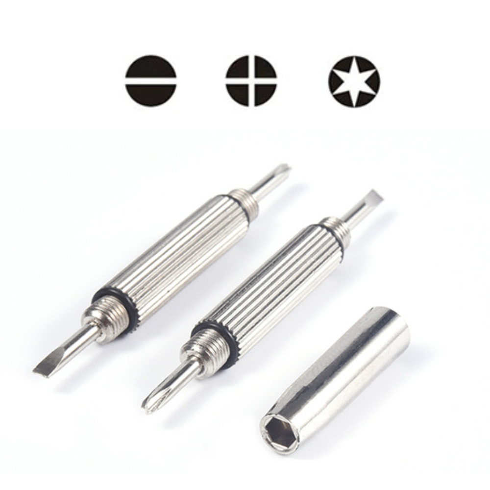 3 In 1 Mini Screwdriver【Flat Head/Philips/Star Nut】Watch Repair Tools ...