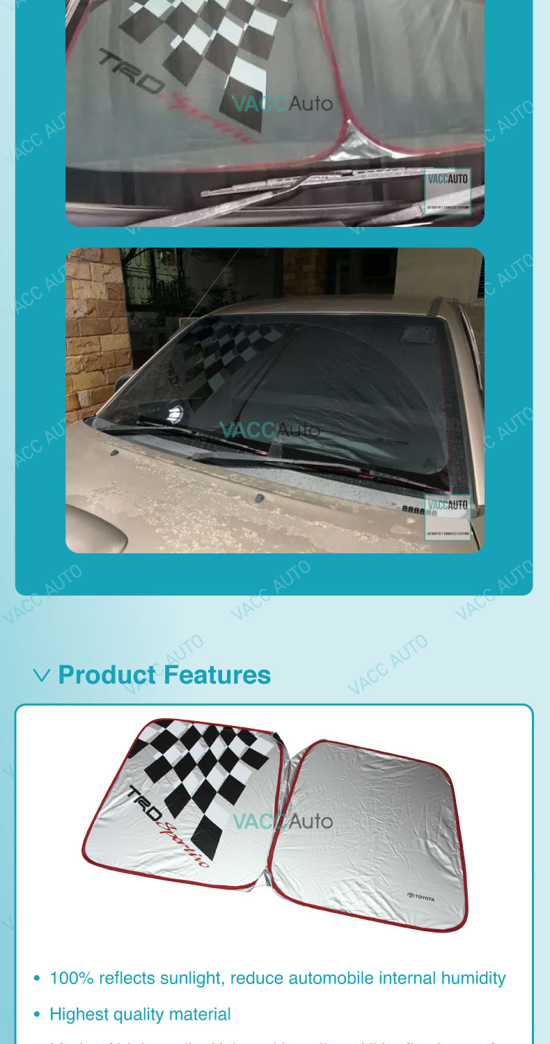 Toyota Fortuner TRD Front Sunshade Front Sun Shade Visor Windshield ...