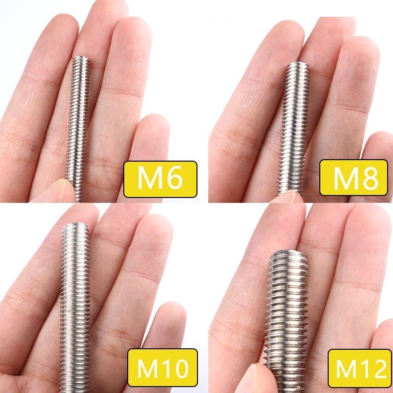 🇲🇾 Stud Stainless Steel Threaded Rod Screw Bar M5 M6 M8 M10 M12 ...