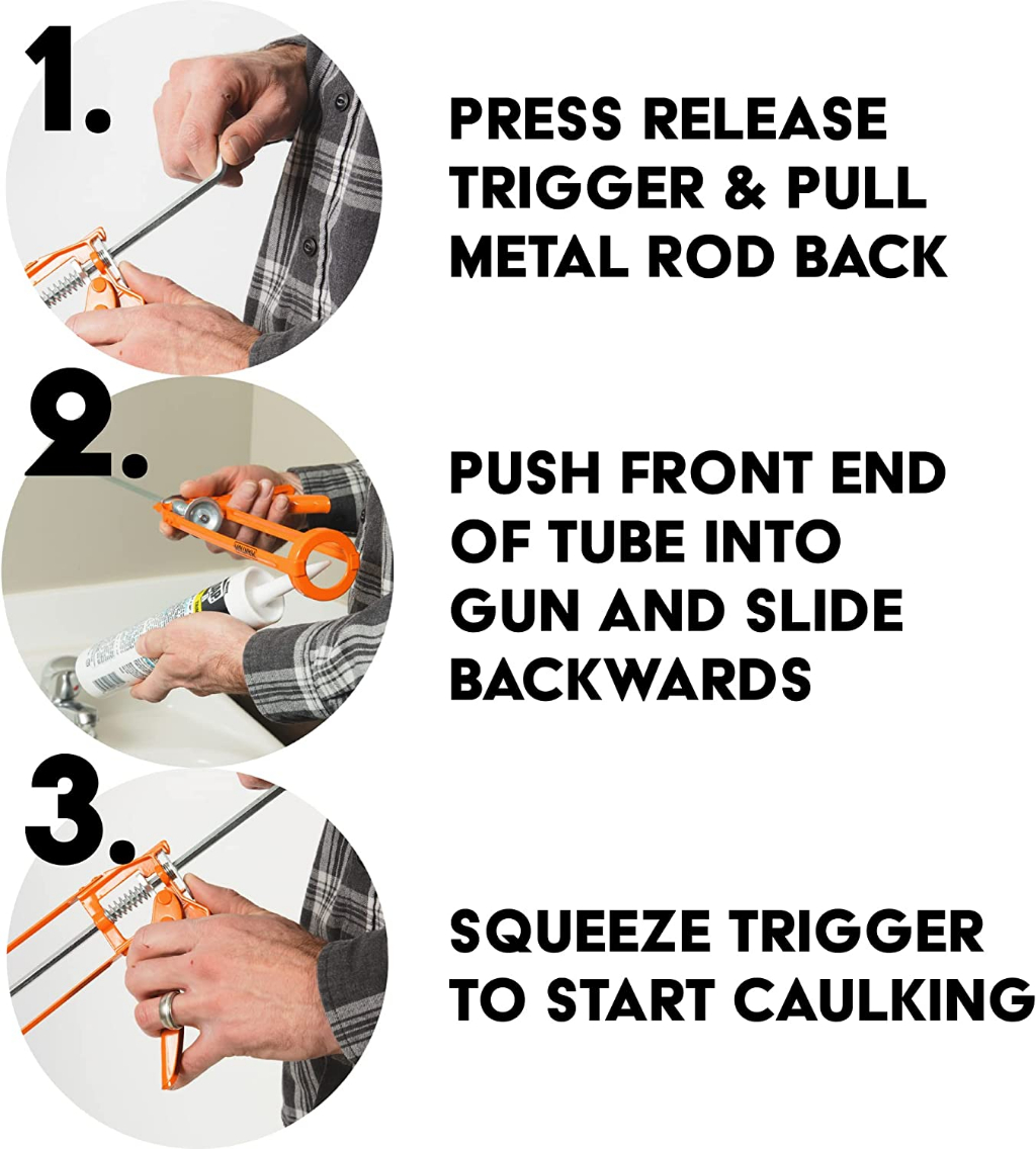 Caulk Gun Silicone Caulk Dripless Caulking Gun for Sealant and Heavy ...