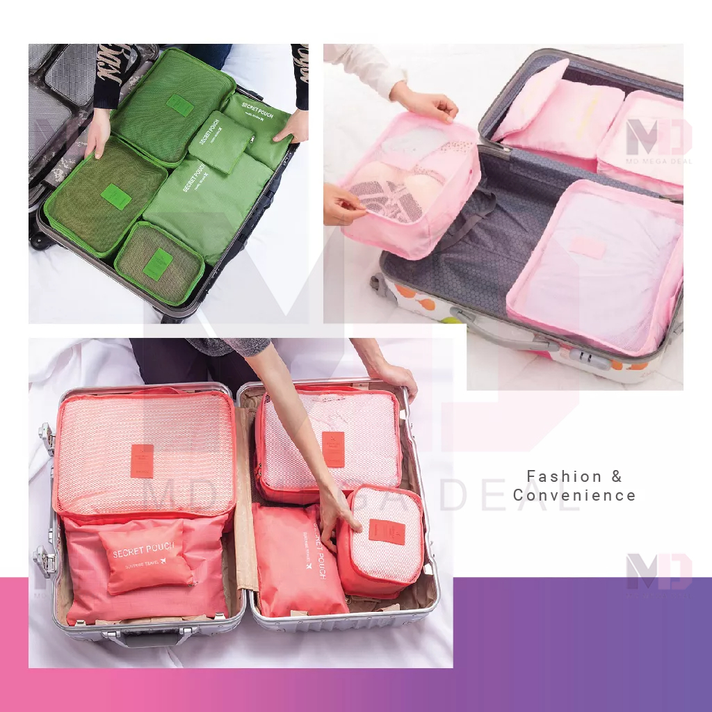 《Mega Deal》 6 in 1 Korean Travel Packing Clothes Storage Organizer Bag ...