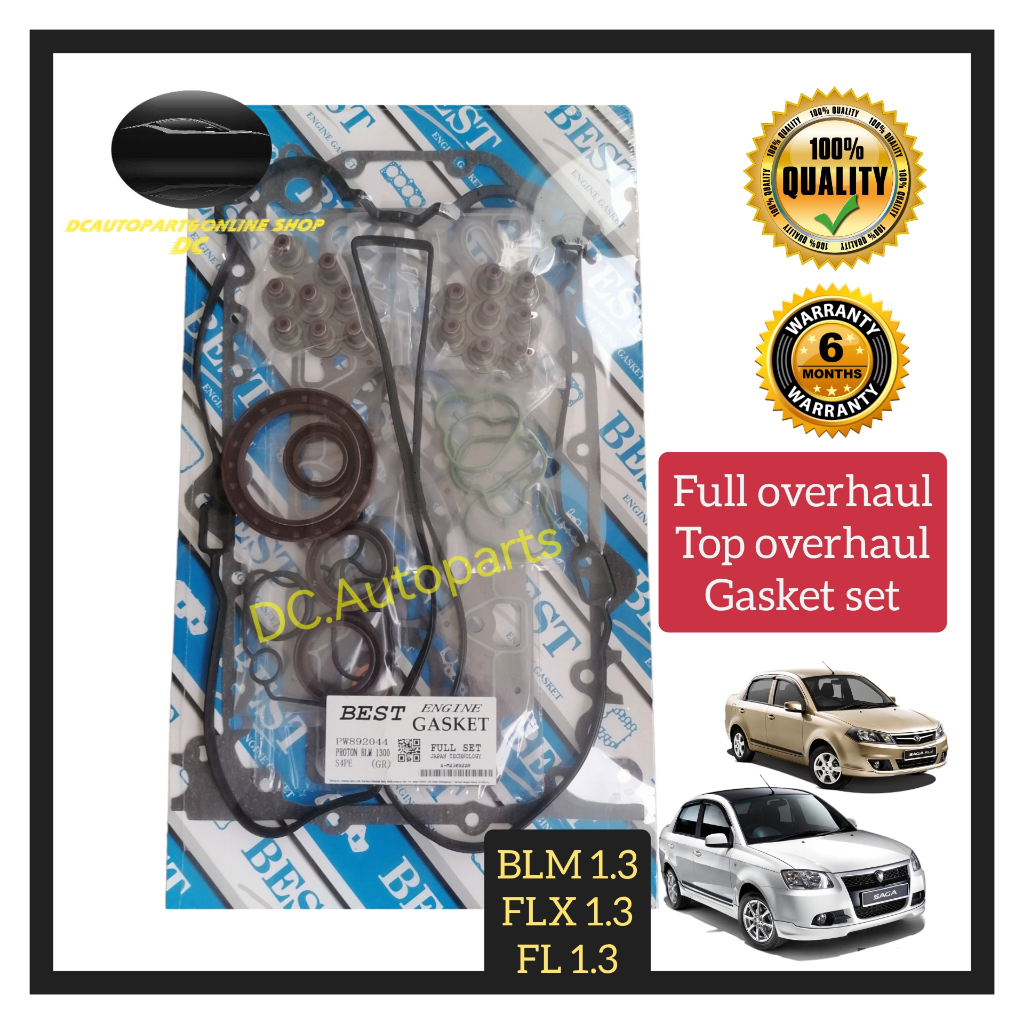 BEST GASKET PROTON SAGA BLM FL FLX 1.3 ENGINE HEAD TOP OR FULL OVERHAUL GASKET SET (CARBON ...