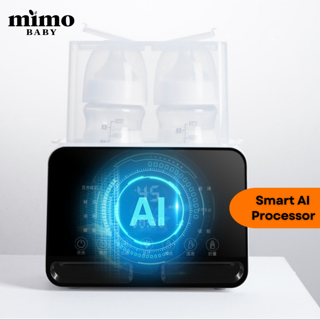 Mimo Baby Smart Sleek AI Milk Warmer & Sterilizer, Fast Warming & AI ...