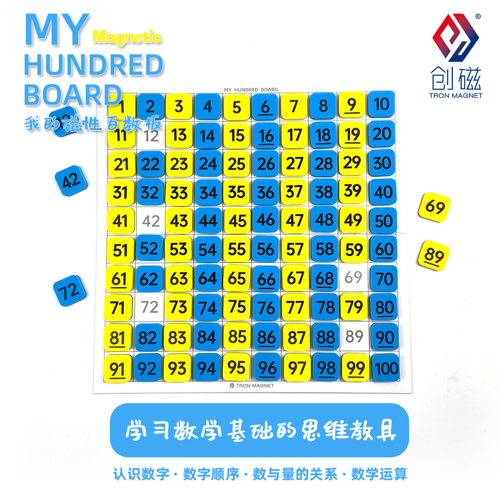 1-100 Magnetic Hundred Number Board Mathematical Teaching Aid ...