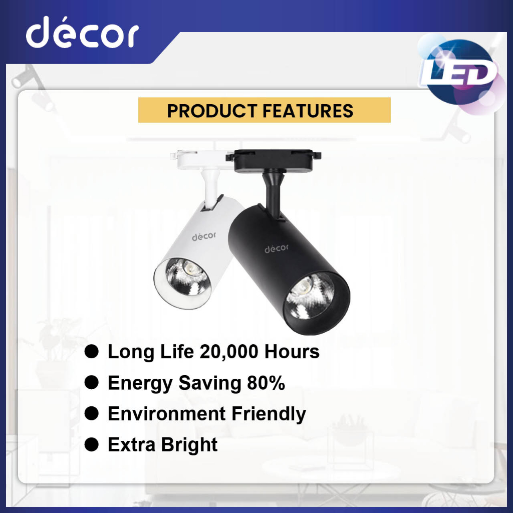 [ 3 YEARS WARRANTY ] LED Track Light 7W 12W 20W 35W Spotlight Ceiling ...