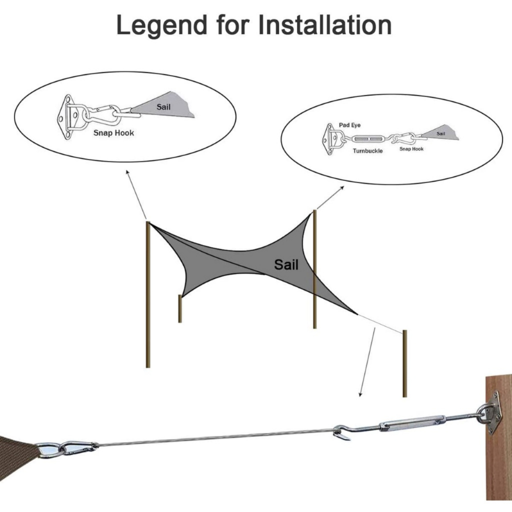 304 Stainless Steel Mounting Hanging for Outdoor Sun Shade Sail ...
