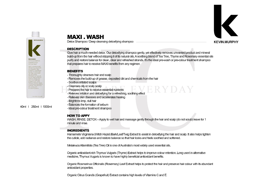 Kevin Murphy Maxi Wash Shampoo 1000ml ( Detox Shampoo ) | Shopee Malaysia