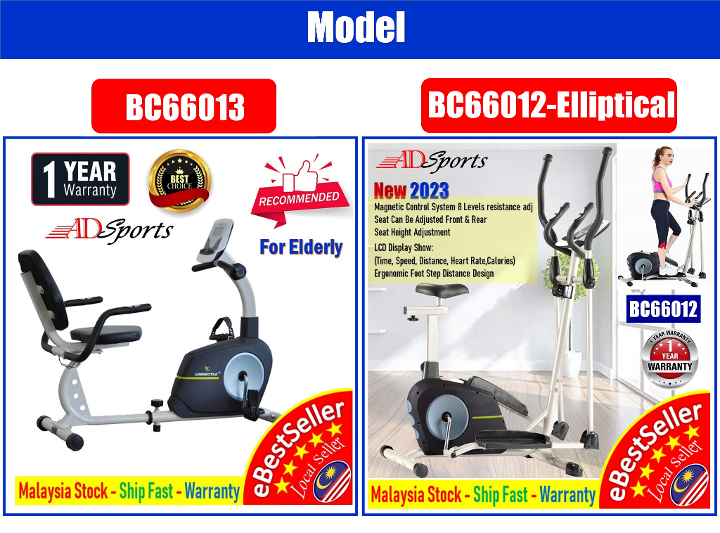 LongStyle Recumbent Fitness Cardio Exercise Gym Bike Bicycle Magnetic ...