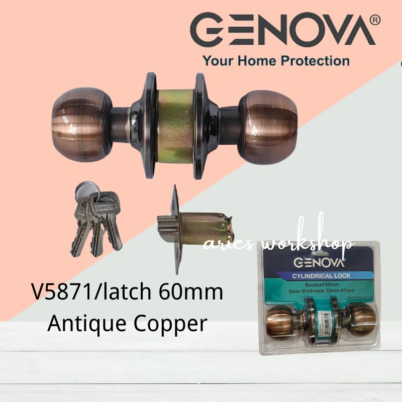 GENOVA V5871AC Knob set, Entrance lockset / Tombol pintu / Cylinder ...