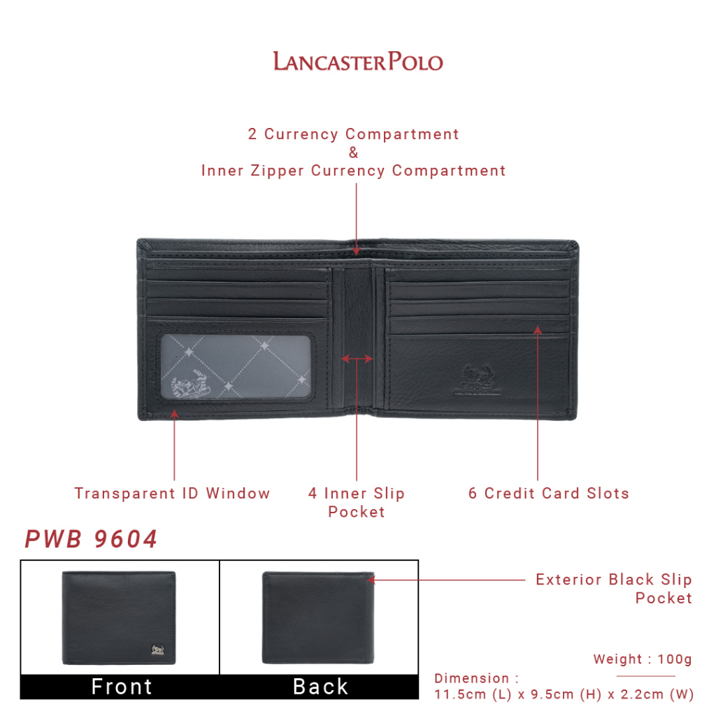 Lancaster Polo Top Grain Leather Bi-Fold RFID Blocking Wallet For Man ...