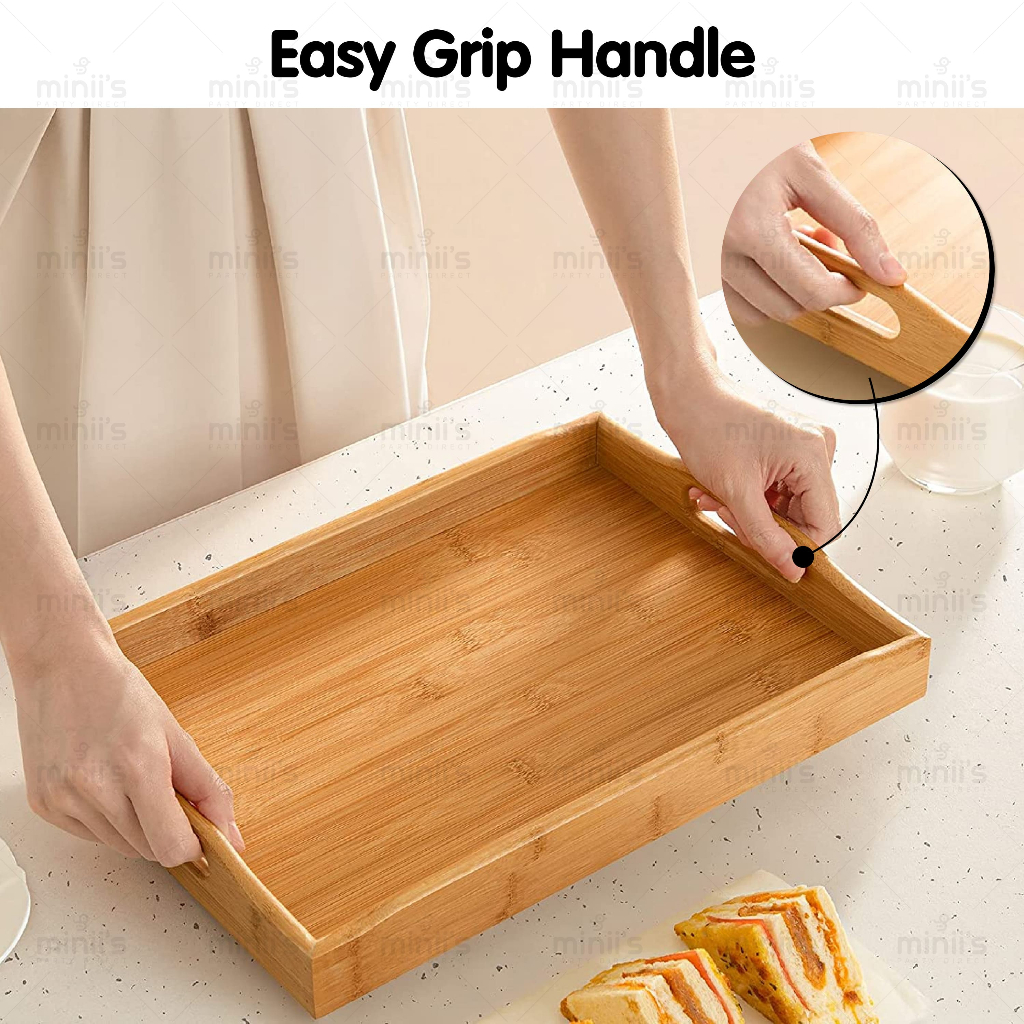 RAYA Miniis Dulang Kayu Wood Bamboo Trays wooden tray with handles ...