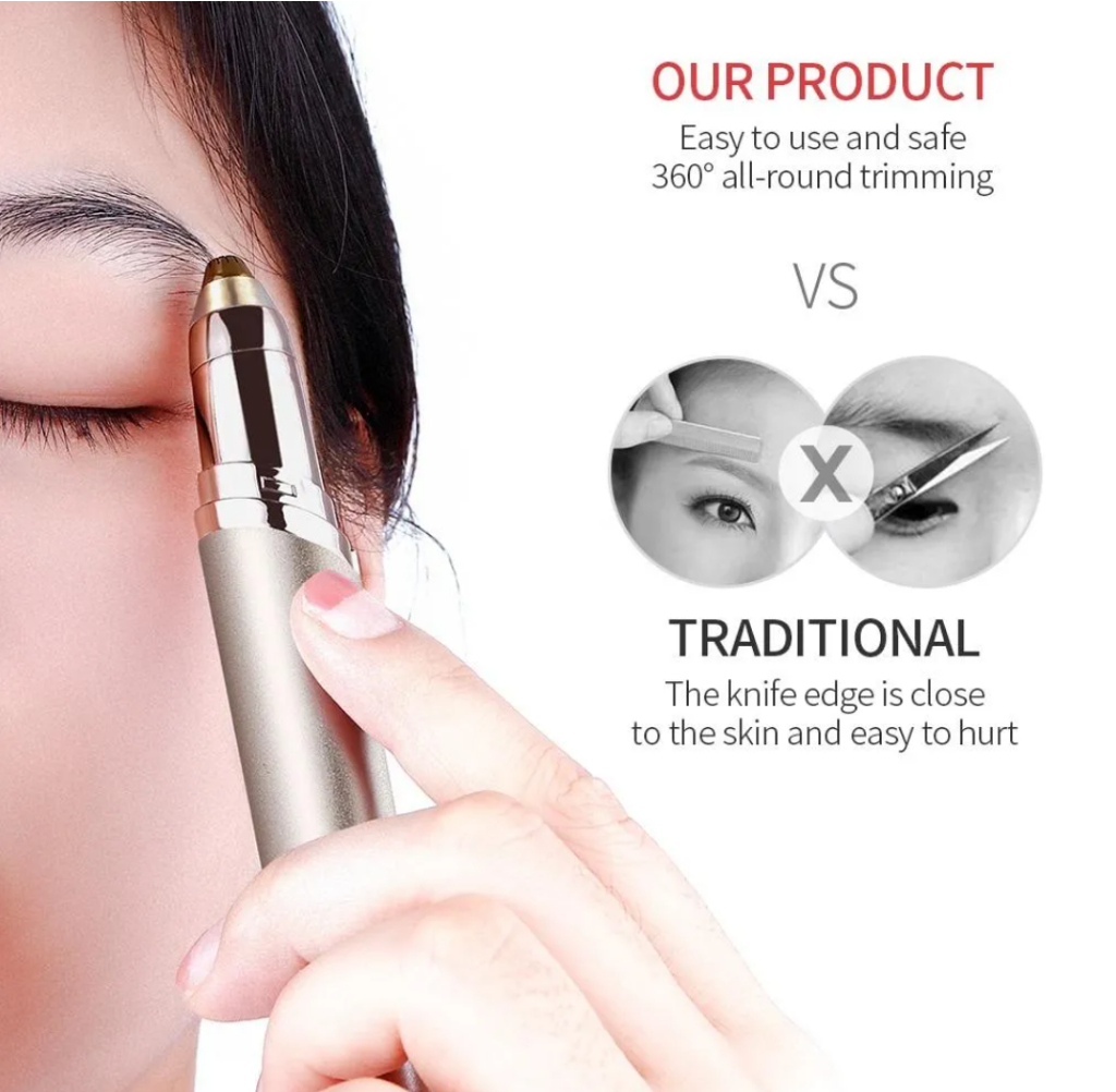 Electric Eyebrow Trimmer LED Lighted Face Eyebrow Hair Remover Shaver ...