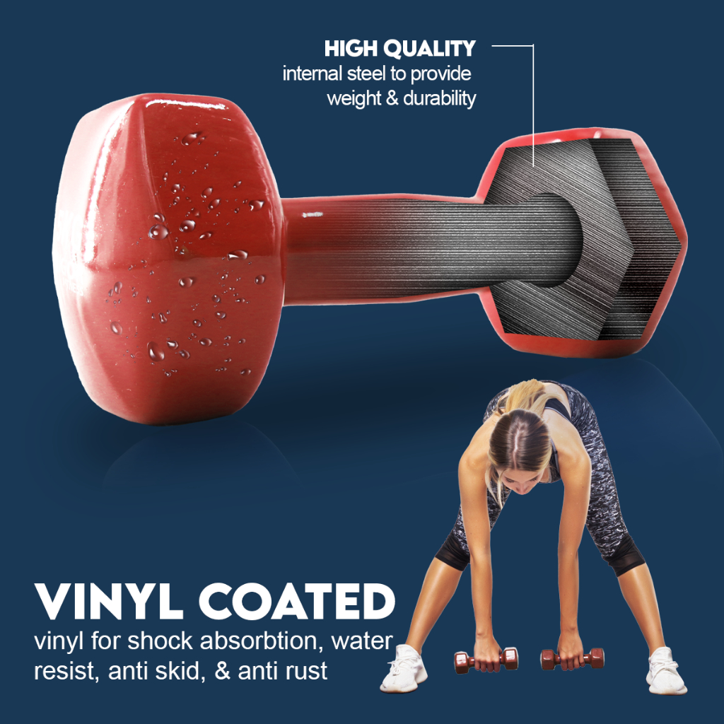 Vigor Fitness Vinyl Dumbbell Lady Dumbbell In (1 Pairs / 2 x 4kg ...