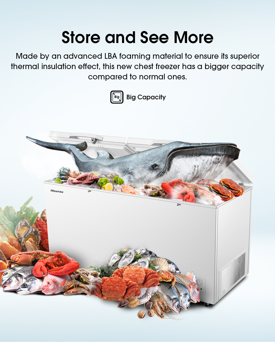 Hisense Chest Freezer (530L) FC650D4BWB 8 in 1 Freezer Peti Sejuk Beku ...