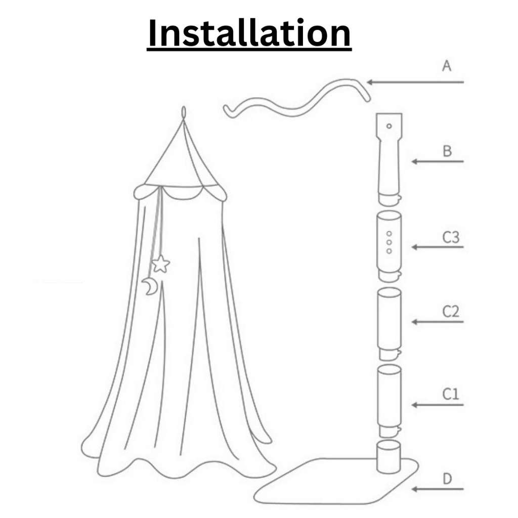 Full White Premium Mosquito Net Baby Cot Metal Clamp Frame Insect Cover ...
