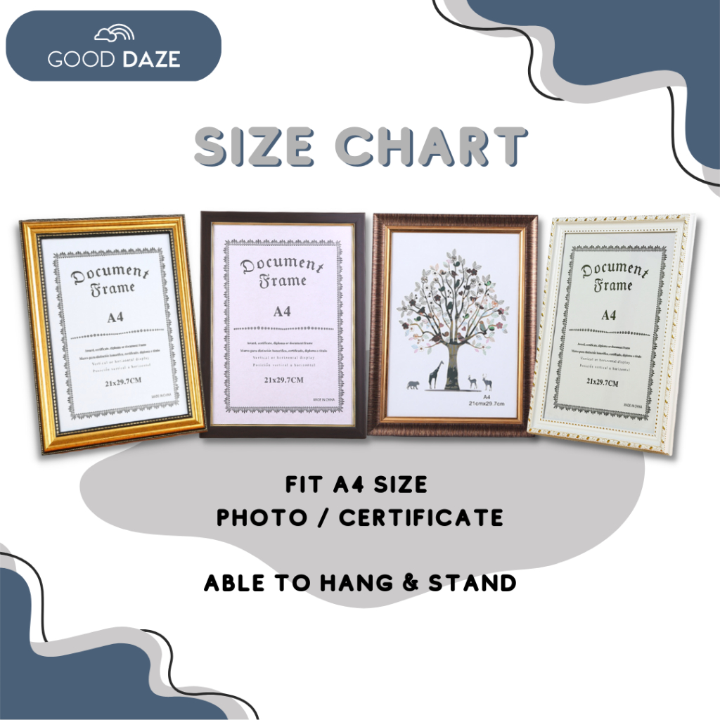 GOODDAZE A4 Certificate Frame Home Decor Photo Cert Frame A4相框文凭证书 A4 ...