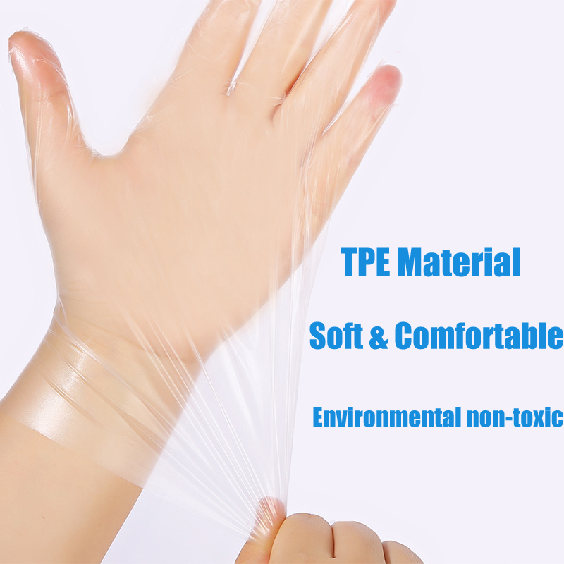 C-Mall 100Pcs Food Grade Tpe Disposable Gloves Tpe Glove Food Grade ...