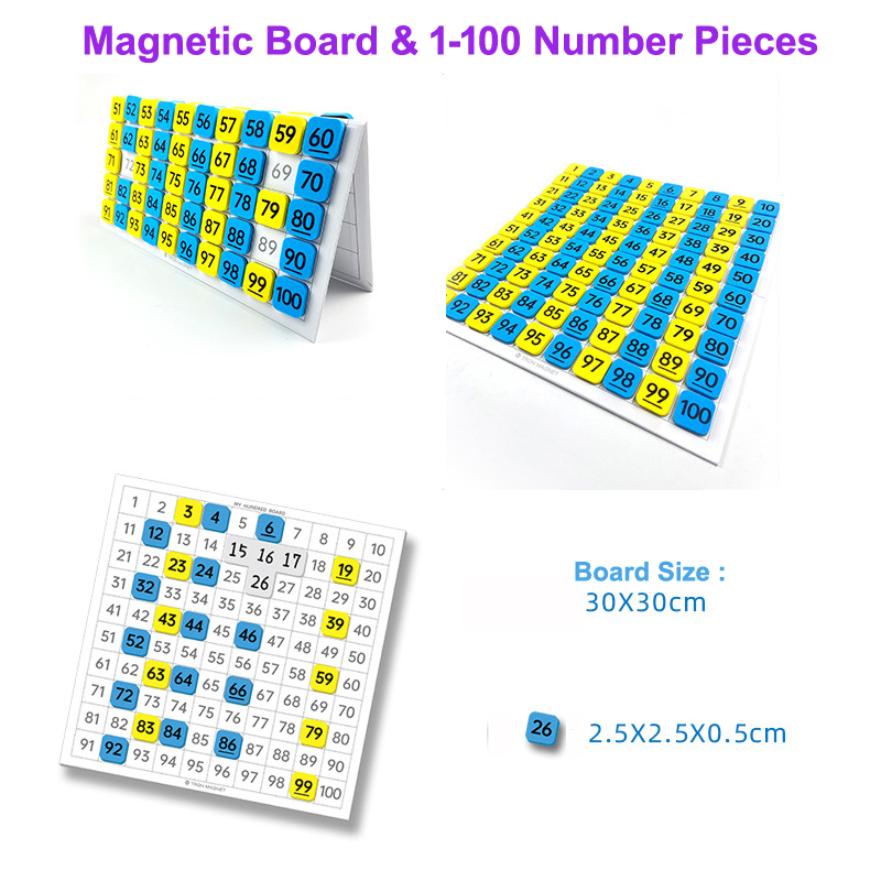 1-100 Magnetic Hundred Number Board Mathematical Teaching Aid ...