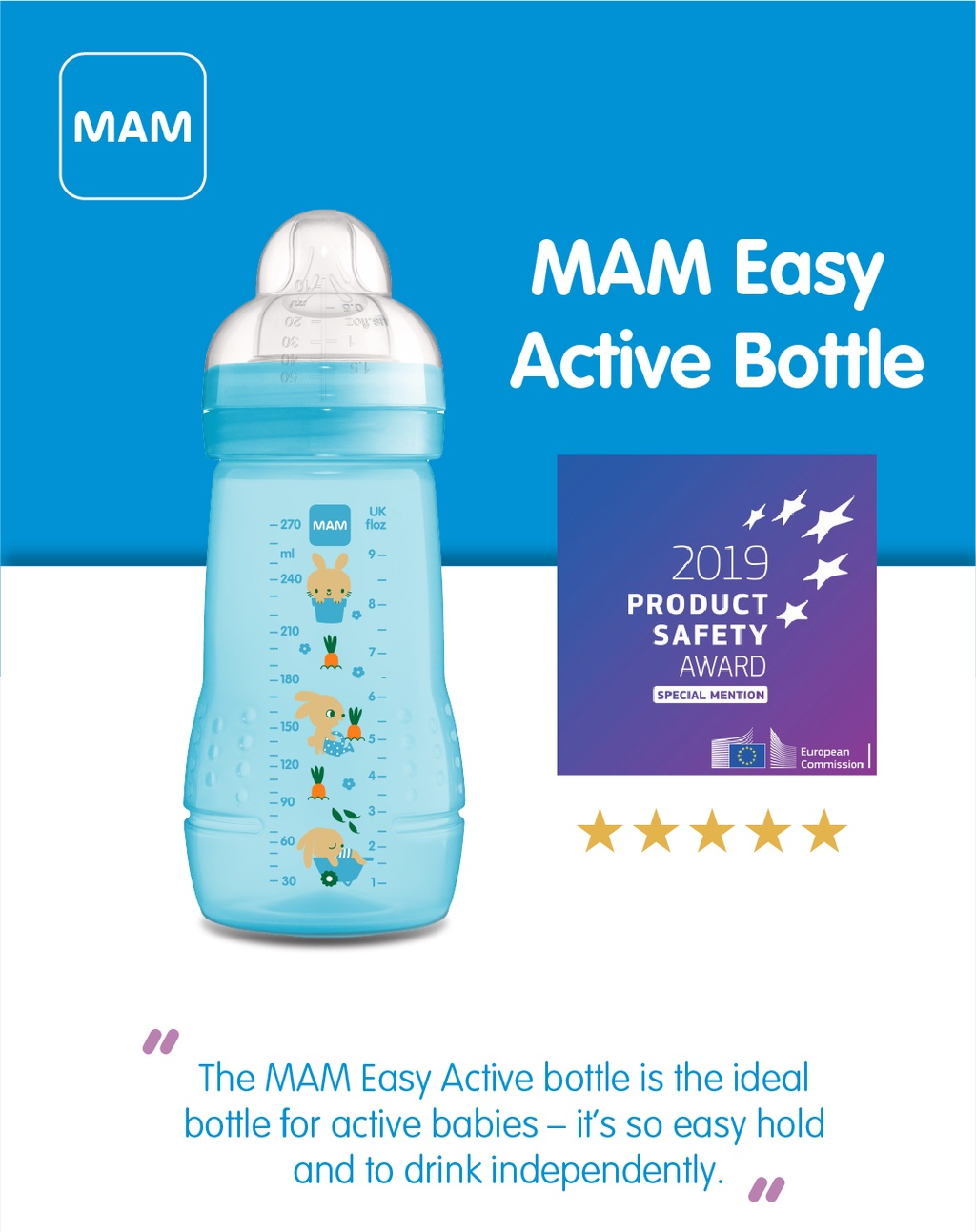 MAM Botol Susu Easy Active Baby Feeding Bottle 270ml / 330ml | Shopee ...
