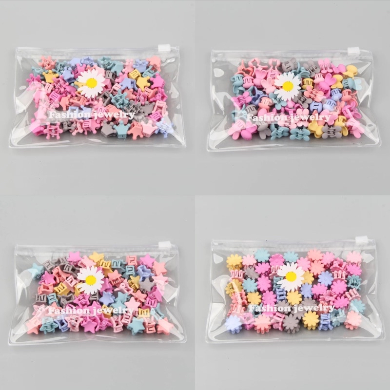 Kid Colourful Small Hair Clips Box Clips Rambut Children Rainbow Clips ...