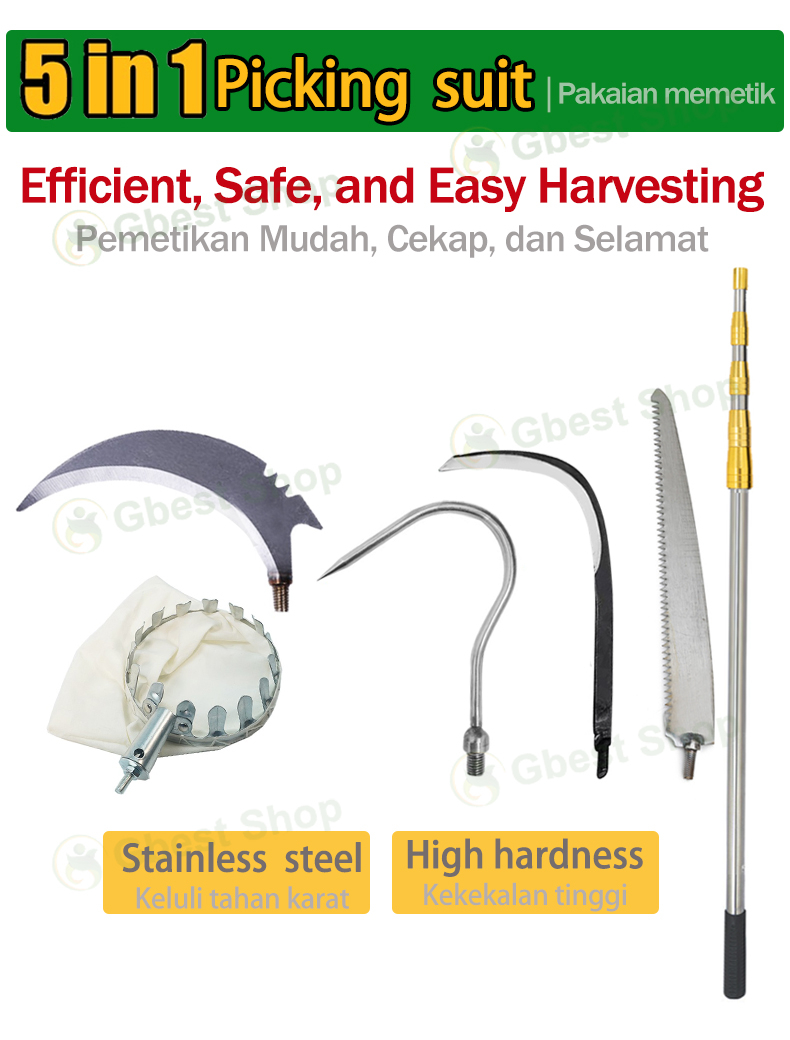 6/7 Meter Telescopic Fruit Picker High Pruning Branch Shear Saw Tree ...