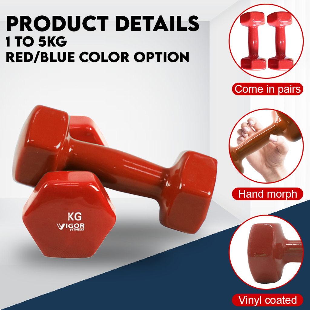 Vigor Fitness Vinyl Dumbbell Lady Dumbbell In (1 Pairs / 2 x 2kg ...