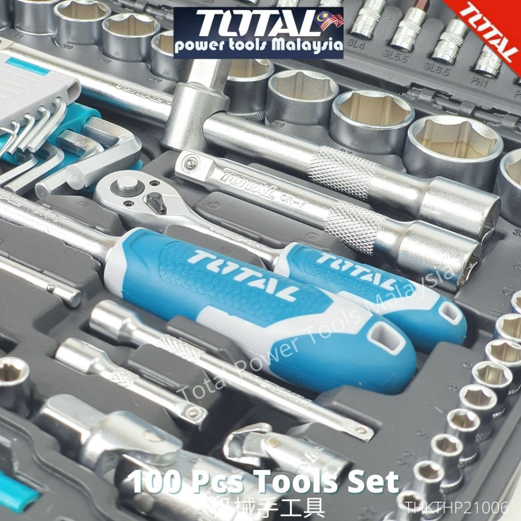 TOTAL 100 Pcs Mechanic Tools / Tools Automotive Tools Set 机械手工具 ...