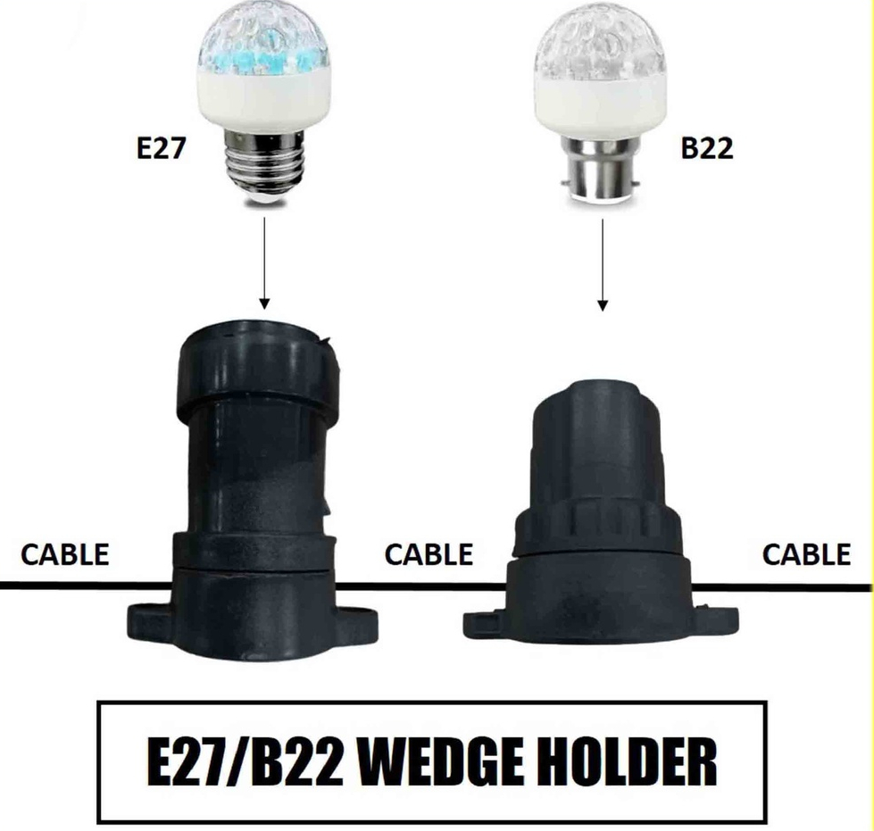 E27 B22 Wedge Holder Waterproof Holder for Colour Bulb Socket Light ...