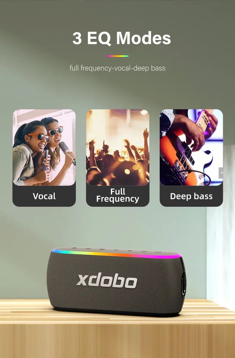 XDOBO X8 III 60W Portable Colorful LED Bluetooth 5.3 Speaker Outdoor ...