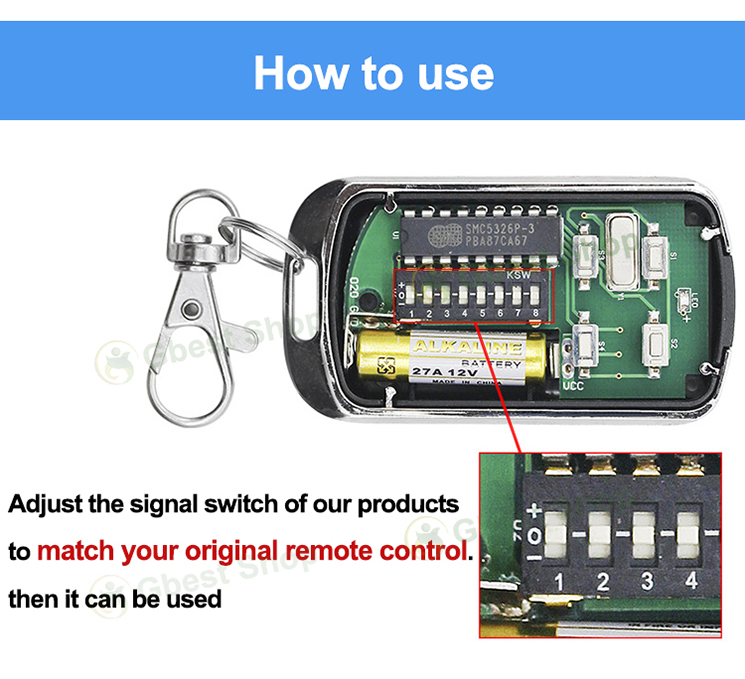 330MHz 433MHz 5326 Autogate Controller 4 Channel Door House Remote ...