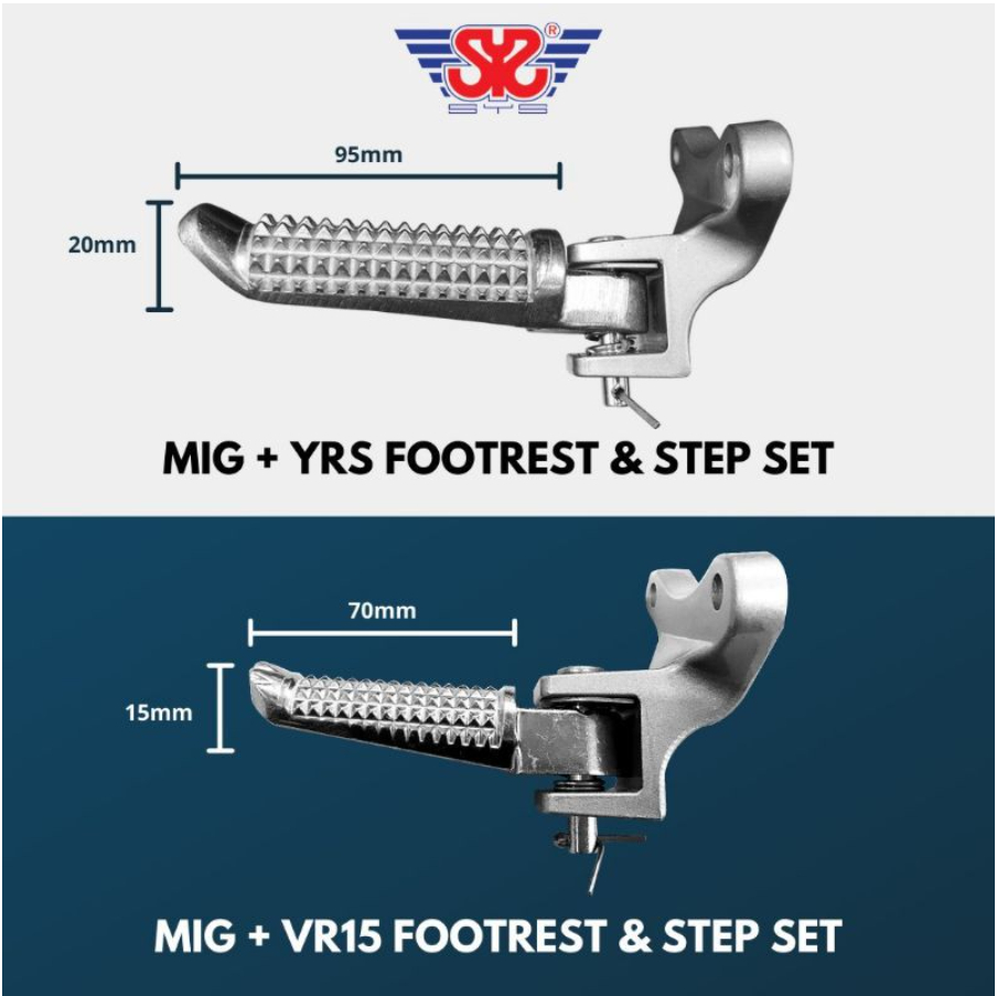 MIG VR15 SYS REAR FOOTREST BRACKET WITH FOOTREST SET - Y15ZR / 135LC ...