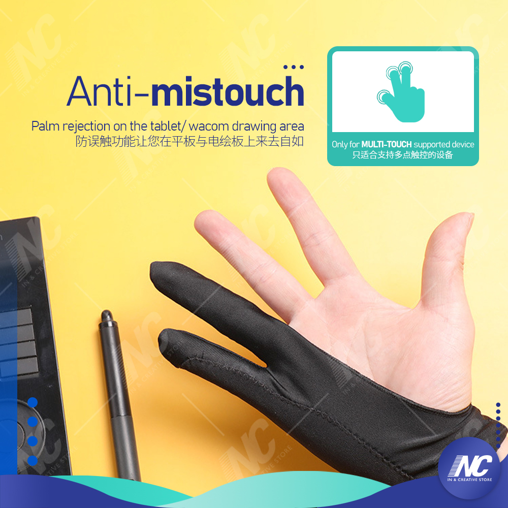 Palm Rejection Glove for Artists - Drawing Accessory for iPad, Wacom ...