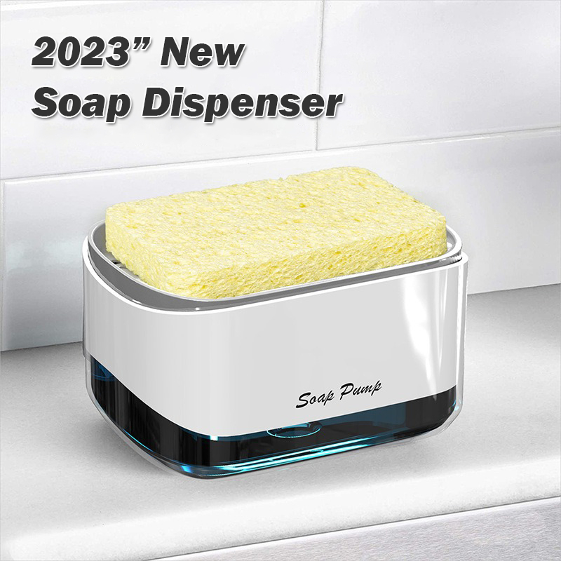 Kitchen Soap Dispenser Sponge Holder For Kitchen Sink Hand Press Sponge ...