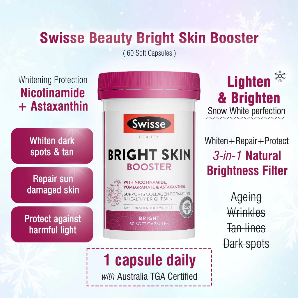 Swisse Beauty Combo Beauty Bright Skin booster 60 Capsules with ...