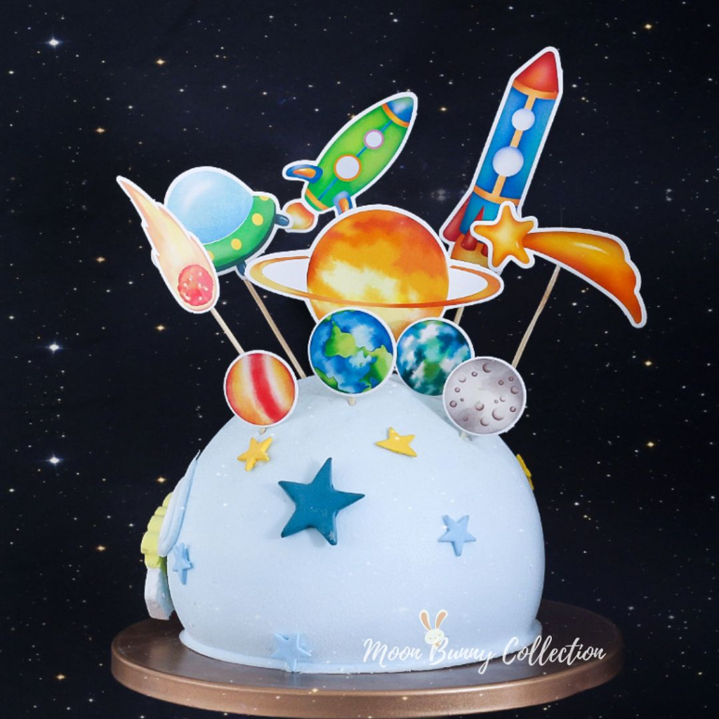 Astronaut Cake Topper Combo Set Planet Spaceman Rocket Moon Decoration ...