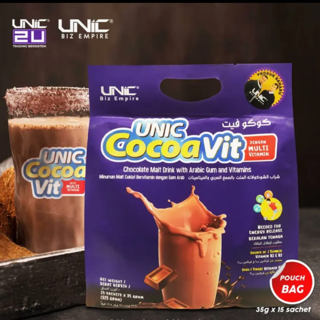 UNIC Cocoa Vit Arabic Gum and Multivitamins Chocolate Malt Drink Pouch ...