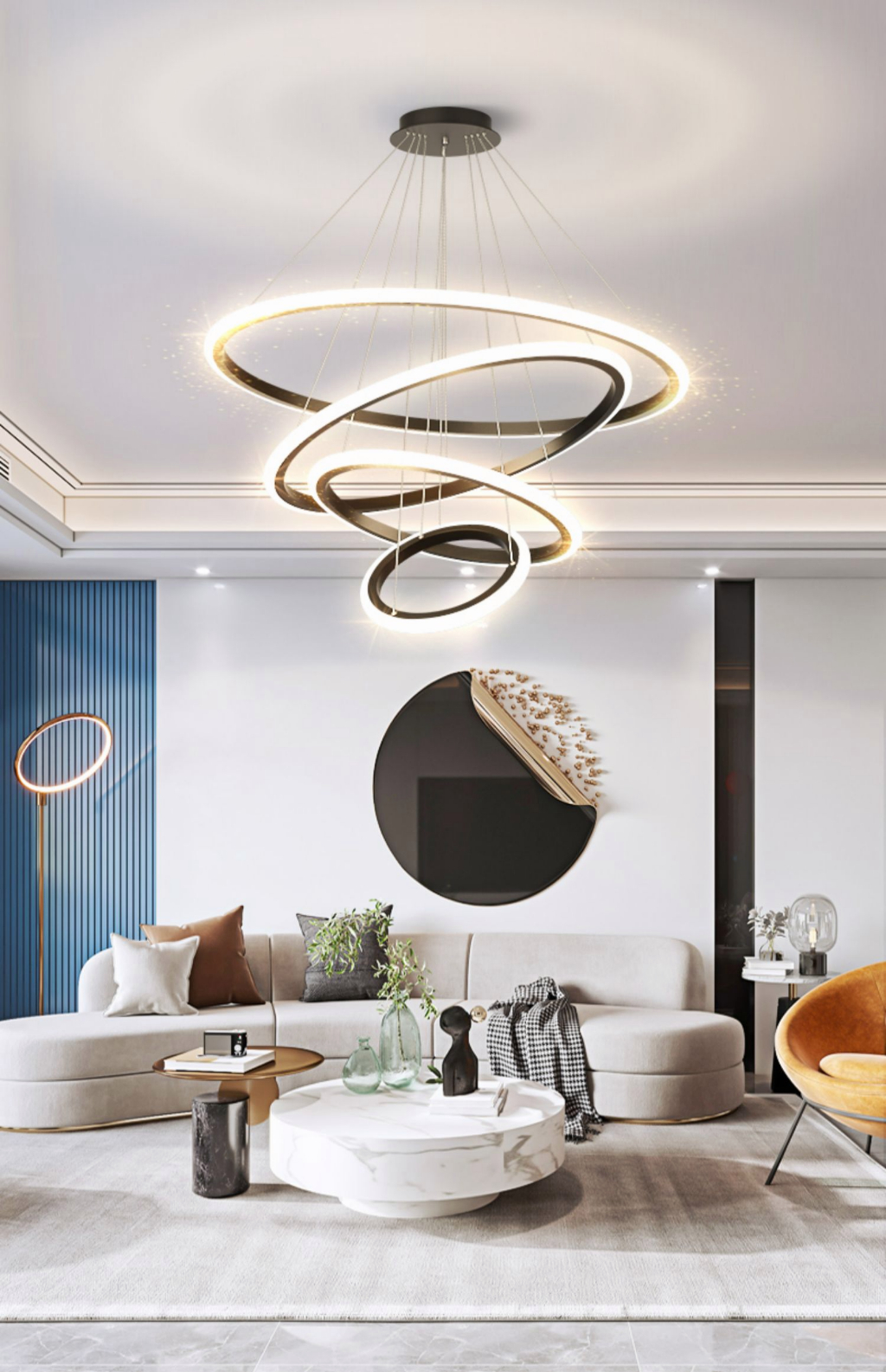 Ceiling light Lampu Ceiling Modern Pendant Lamp Led Rings Circle ...